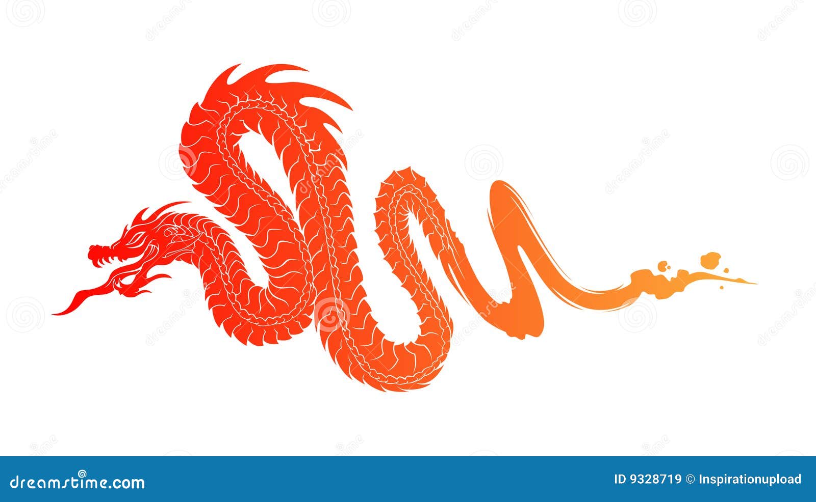 Fire Inked Dragon stock vector. Illustration of beast - 9328719