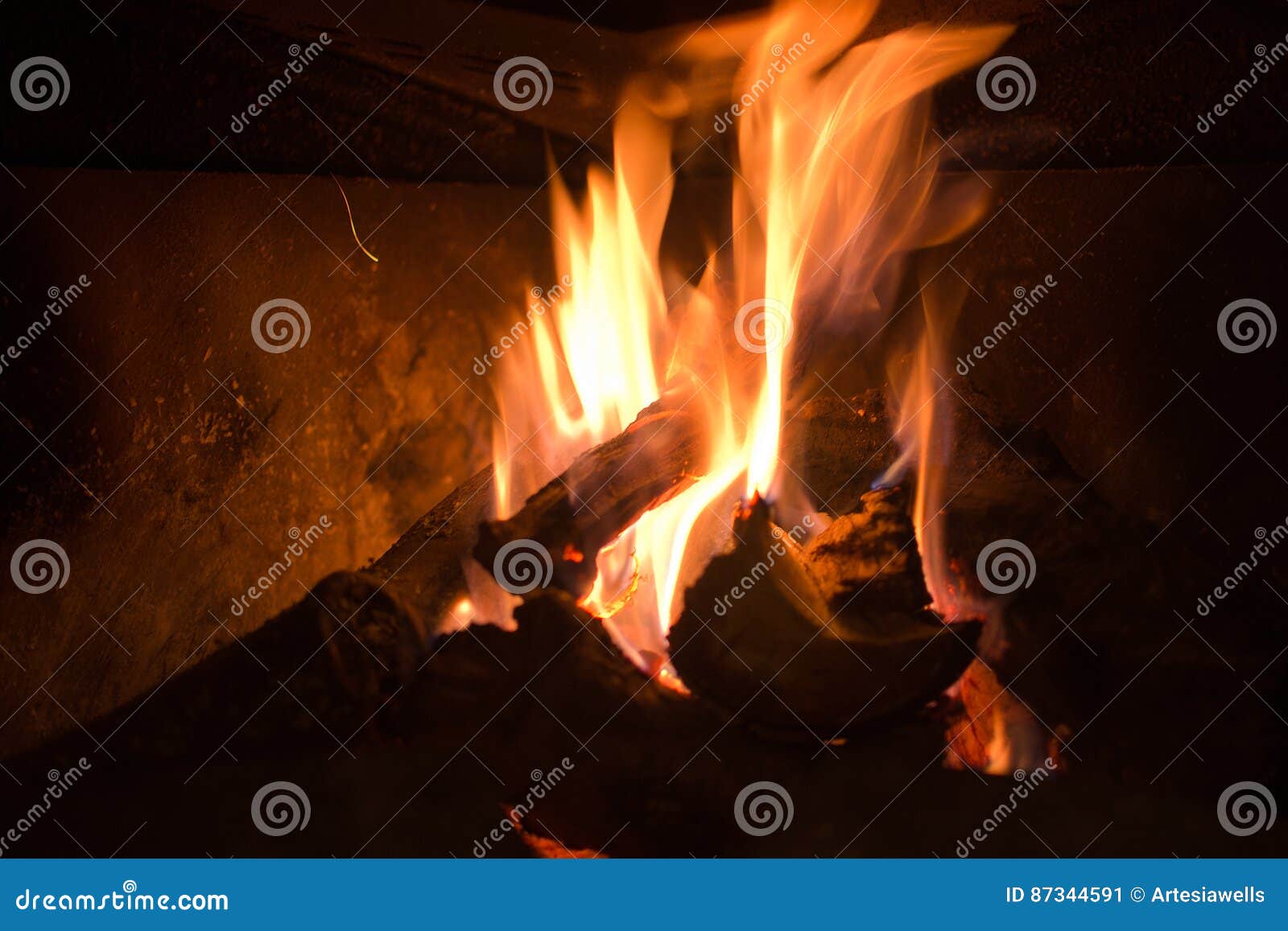 Fire inside chimney stock image. Image of light, abstract - 87344591