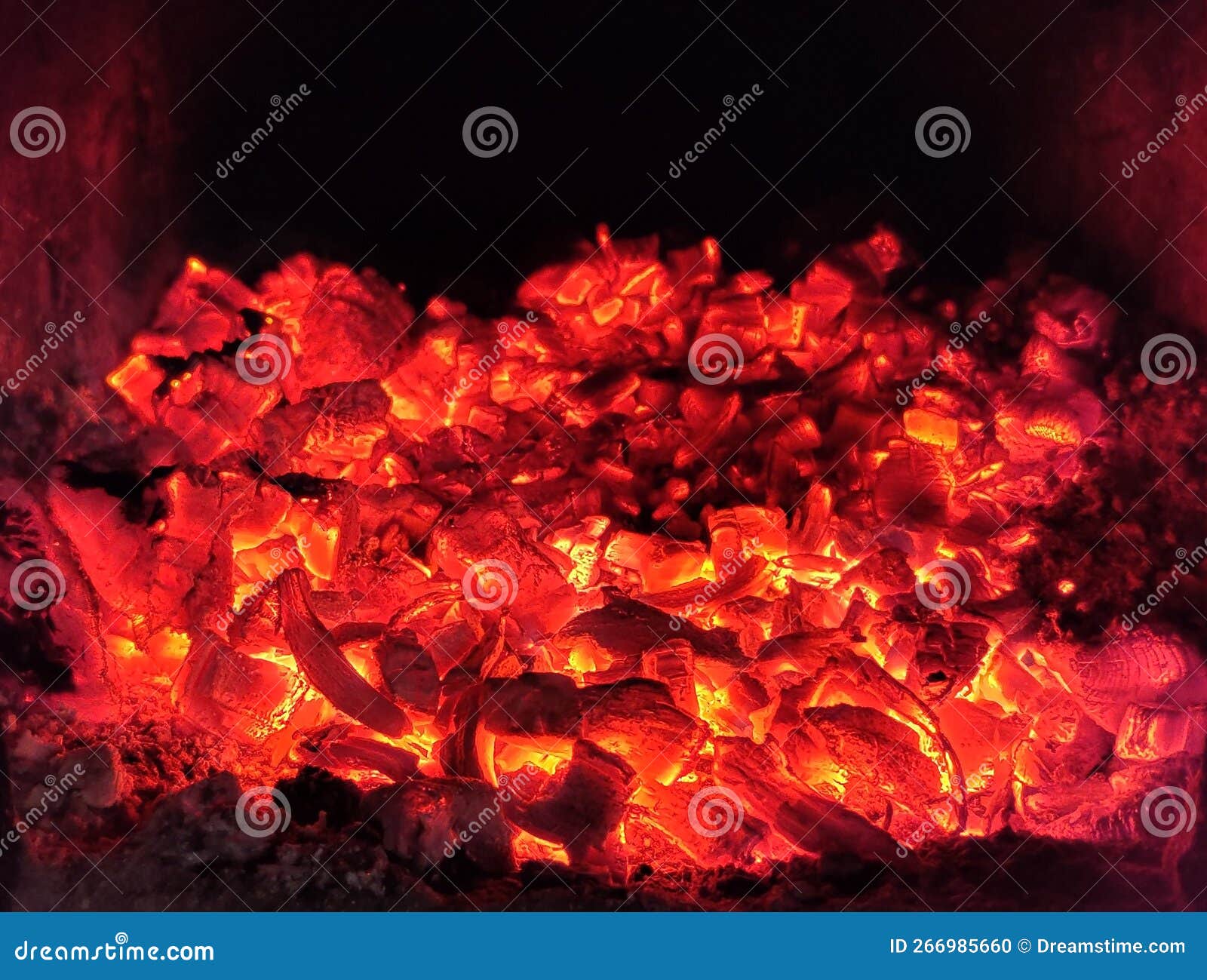 Fire inside the stove stock photo. Image of barbeque - 266985660
