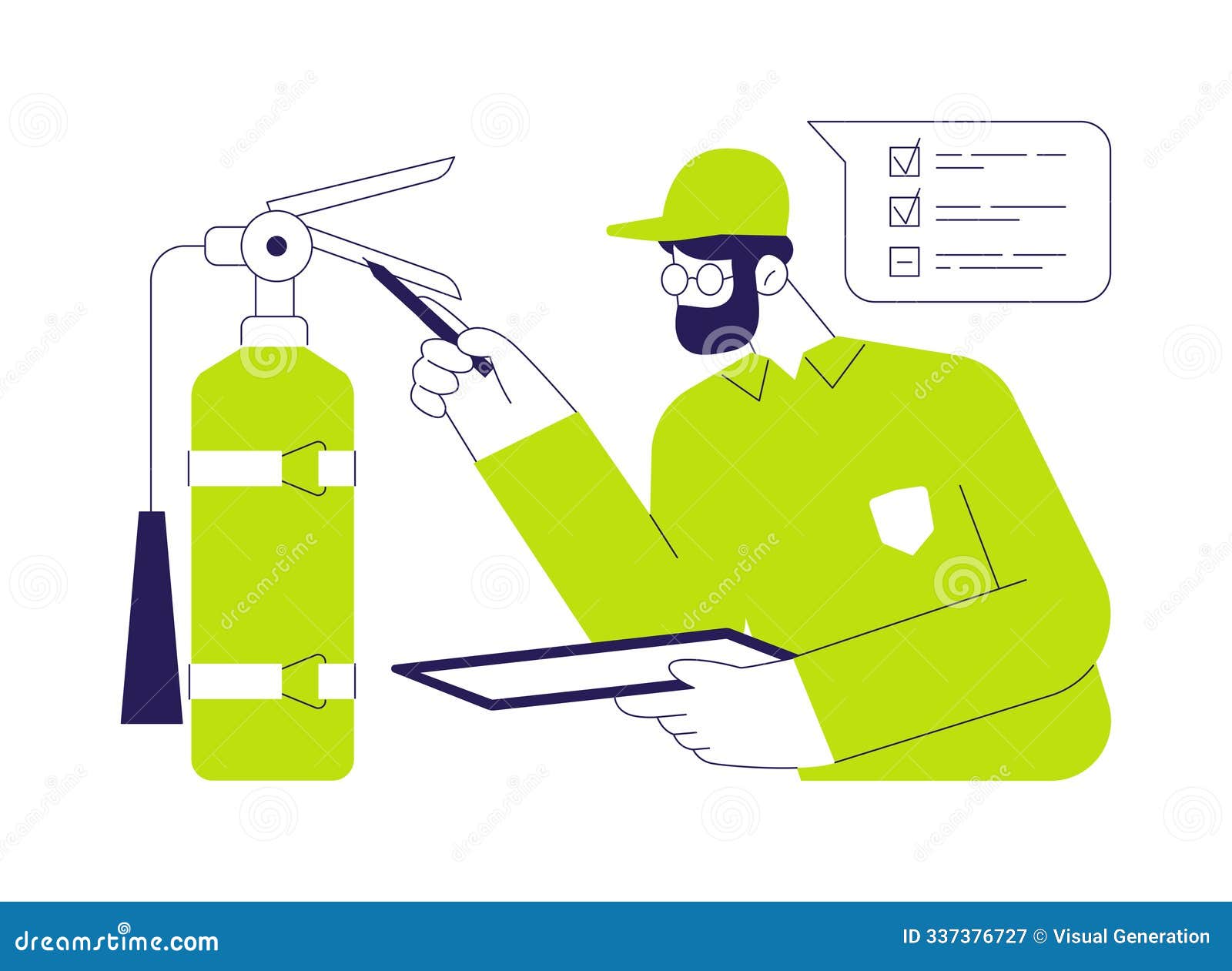 Fire Inspection Isolated Concept Vector Illustration. | CartoonDealer ...