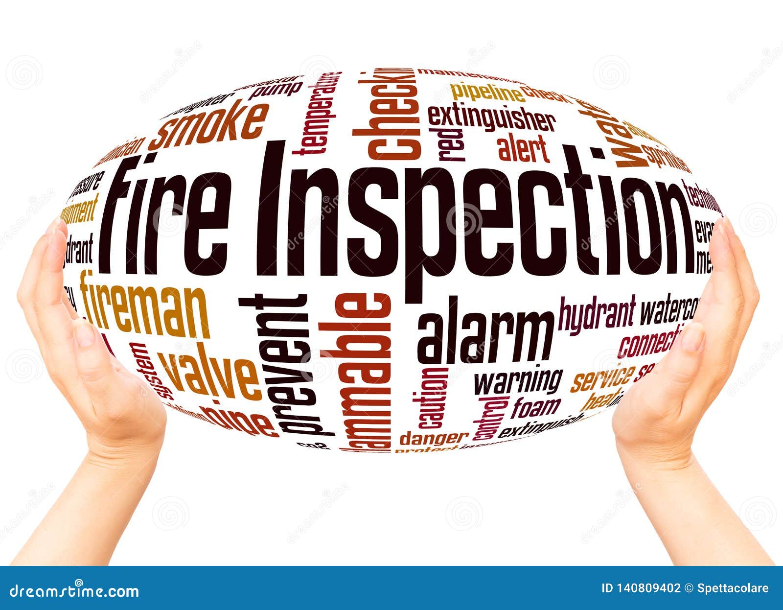 Fire Inspection Word Cloud Hand Sphere Concept Stock Illustration ...