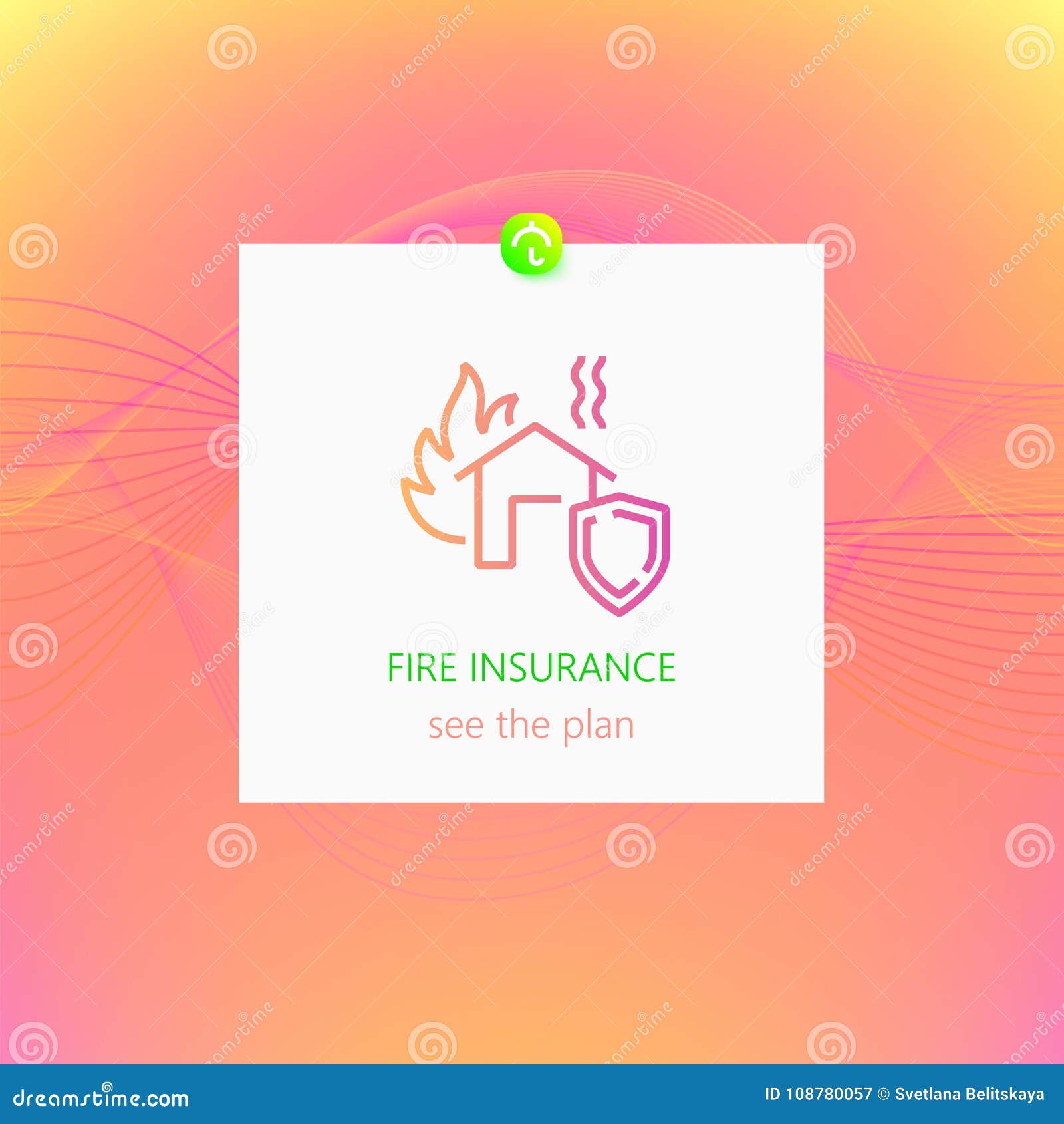 Fire insurance design stock vector. Illustration of plan - 108780057