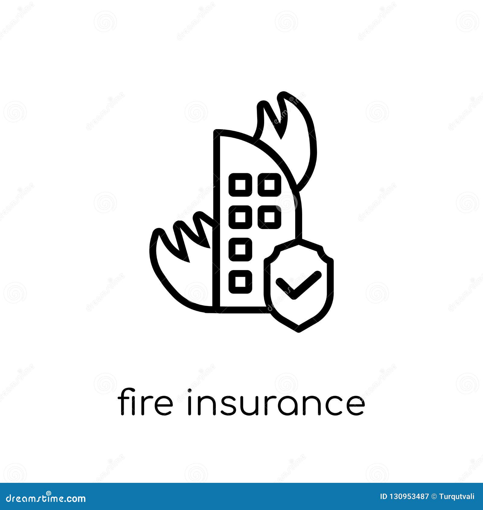 Fire Insurance Icon. Trendy Modern Flat Linear Vector Fire Insurance ...