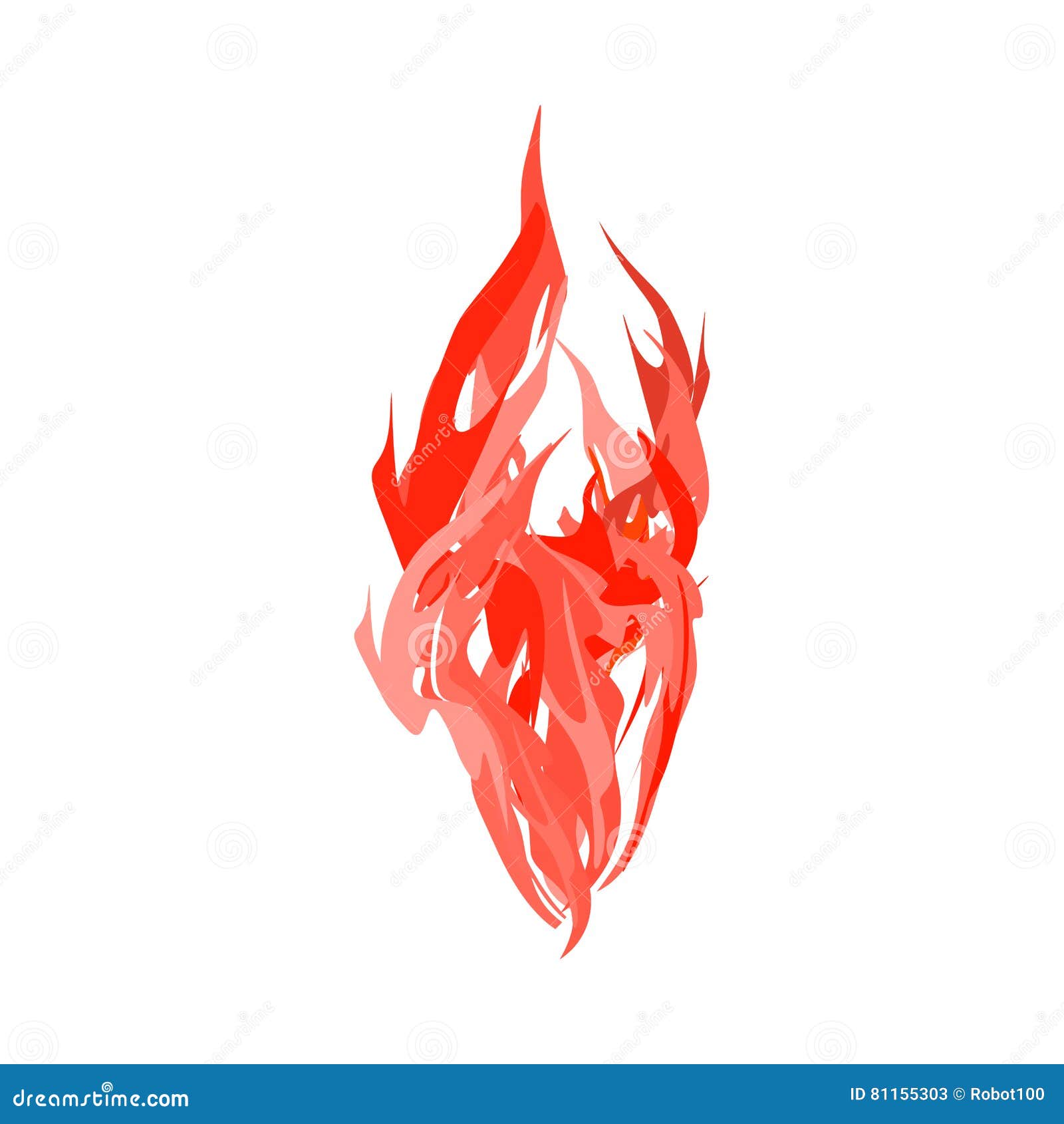 Fire isolated. Red Flames stock vector. Illustration of explode - 81155303