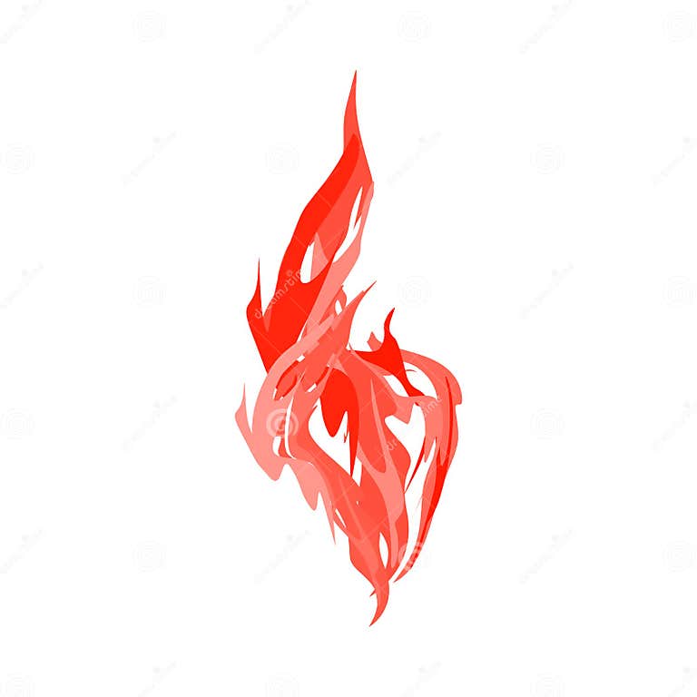 Fire Isolated. Red Flames on White Background Stock Vector - Illustration of explosion, abstract ...