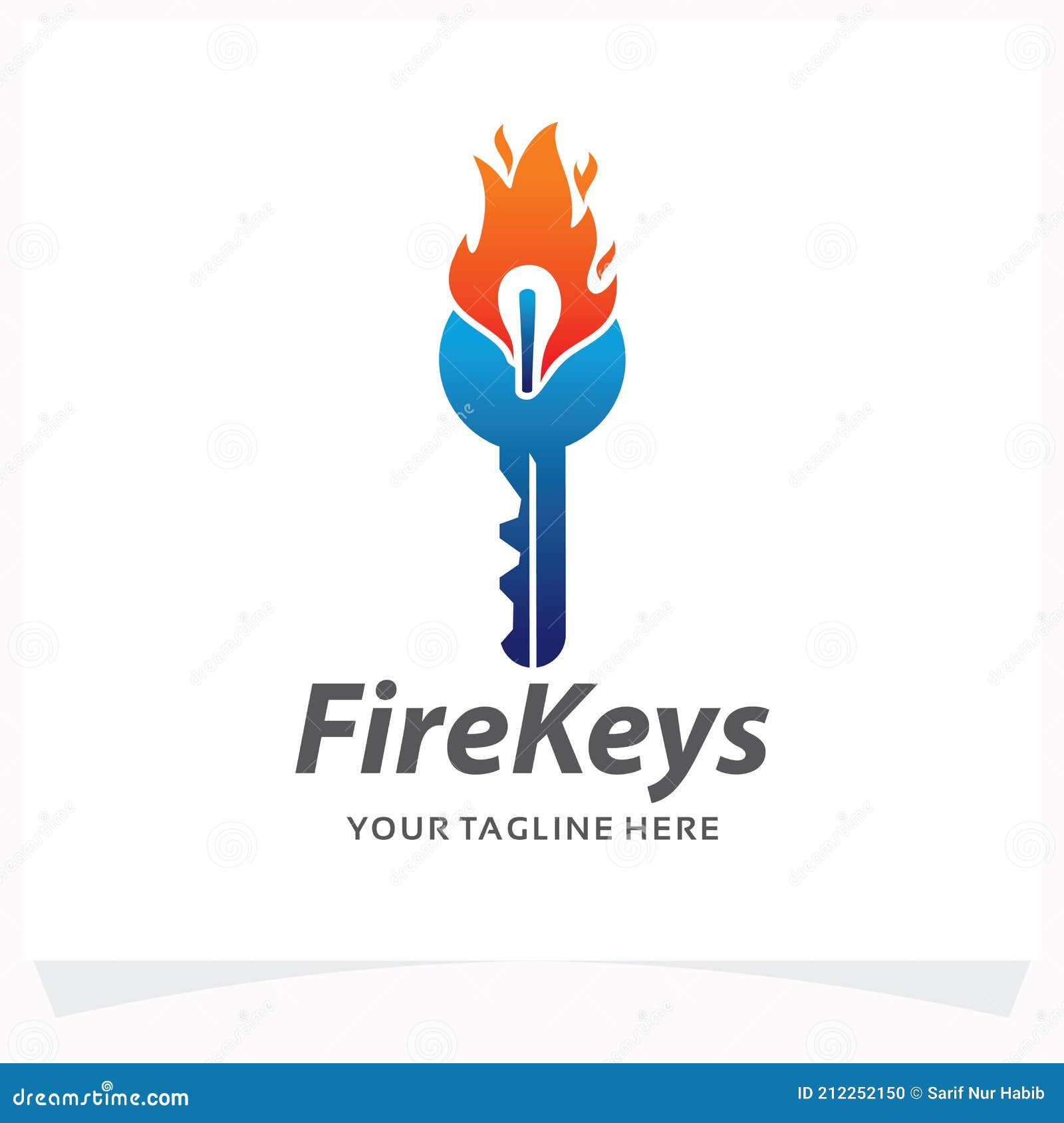 Fire Keys Logo Design Template Stock Vector - Illustration of password ...