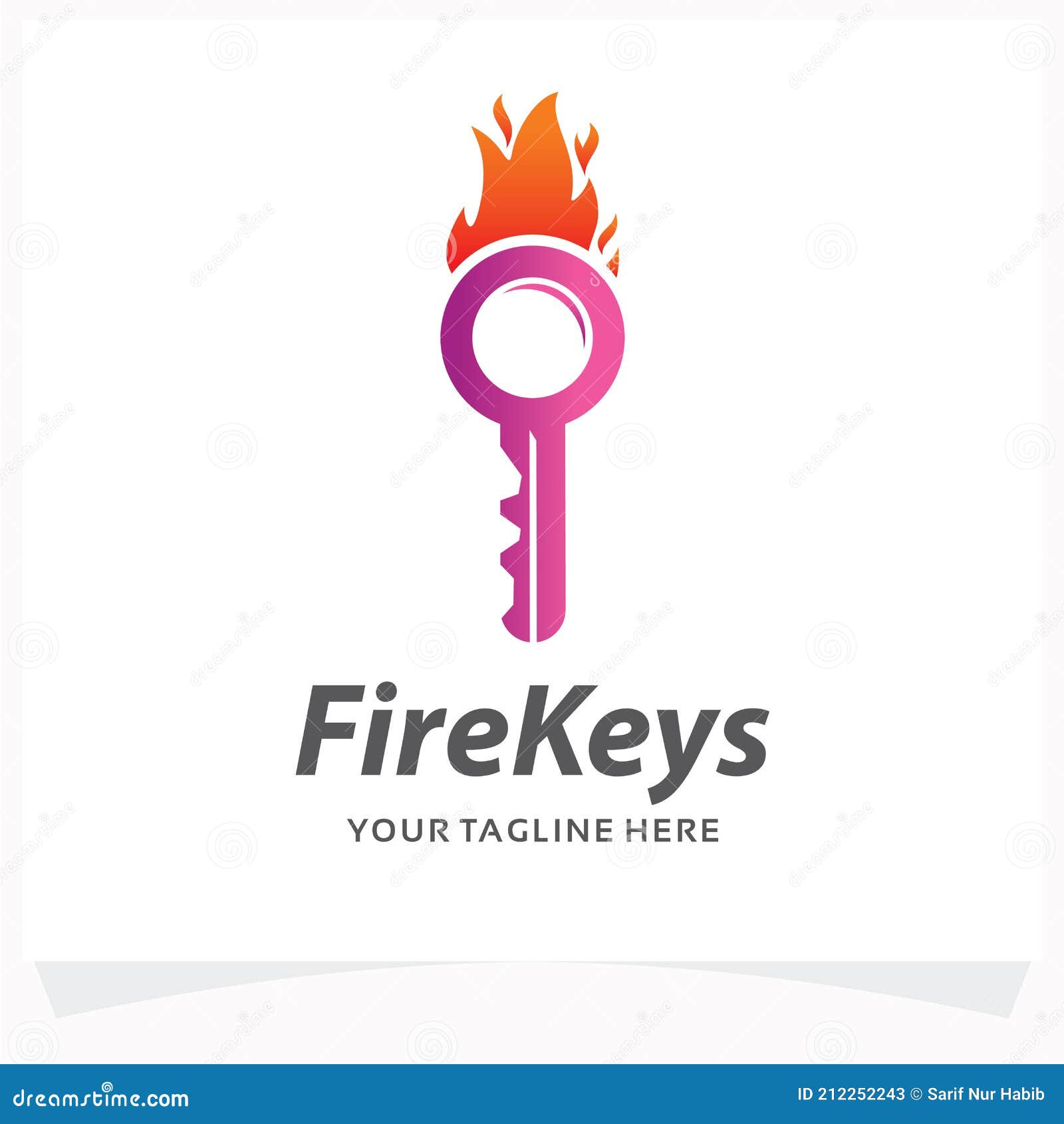 Fire Keys Logo Design Template Stock Vector - Illustration of unlock ...