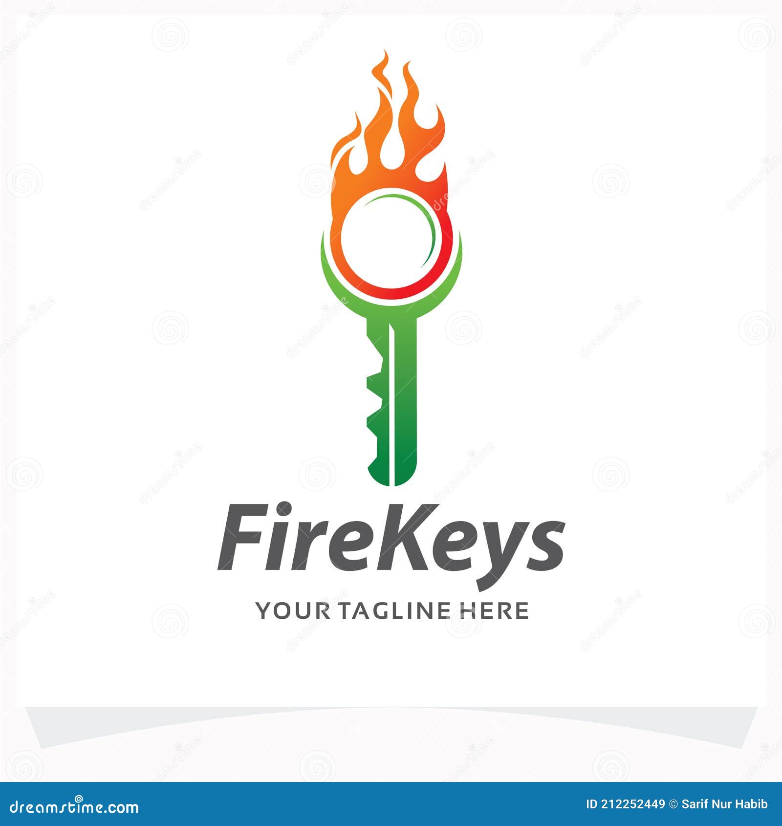 Fire Keys Logo Design Template Stock Vector - Illustration of password ...