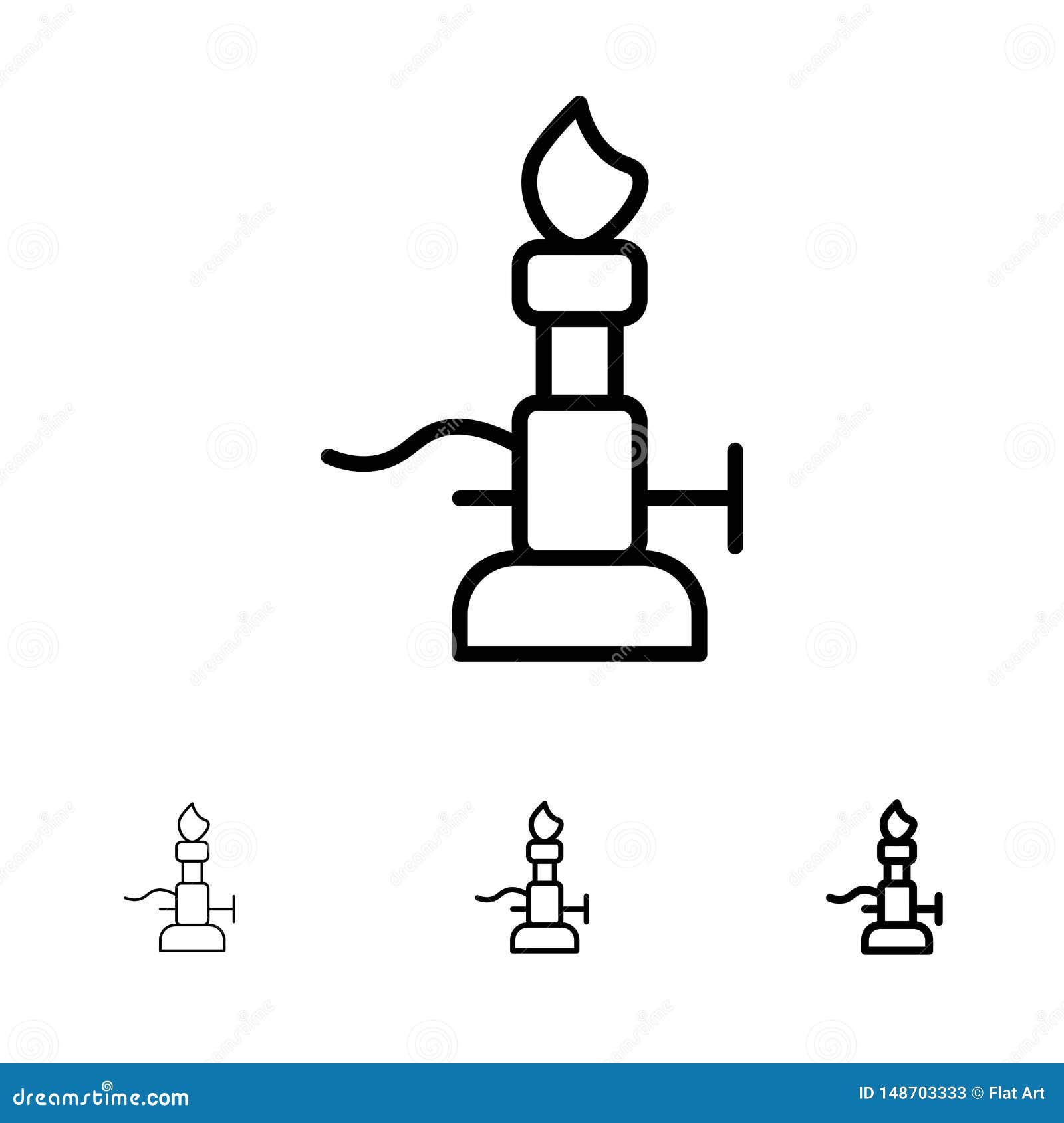 Fire, Lab, Light, Science, Torch Bold and Thin Black Line Icon Set ...