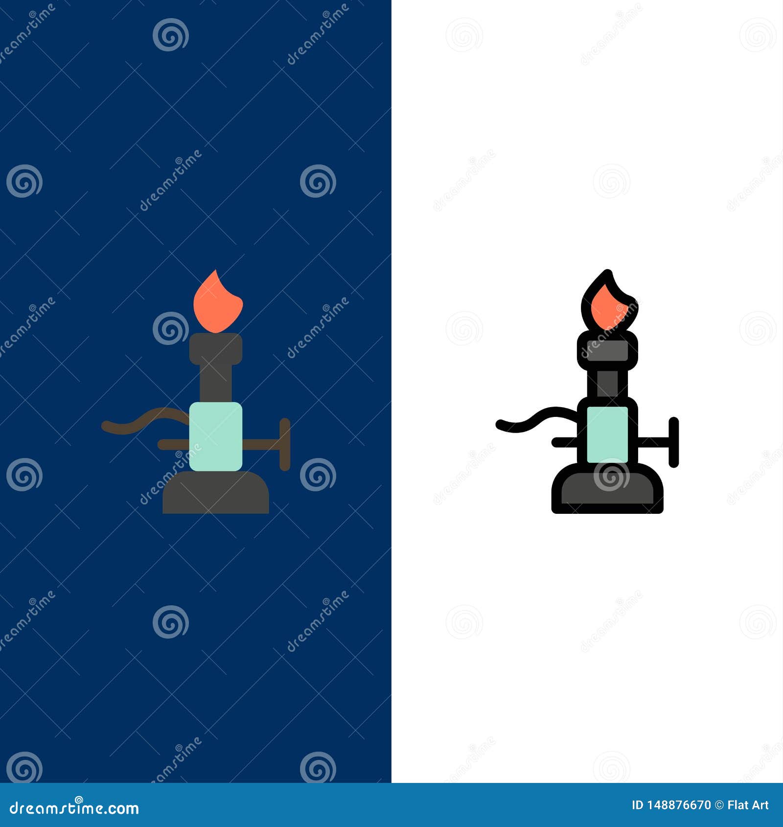 Fire, Lab, Light, Science, Torch Icons. Flat and Line Filled Icon Set ...