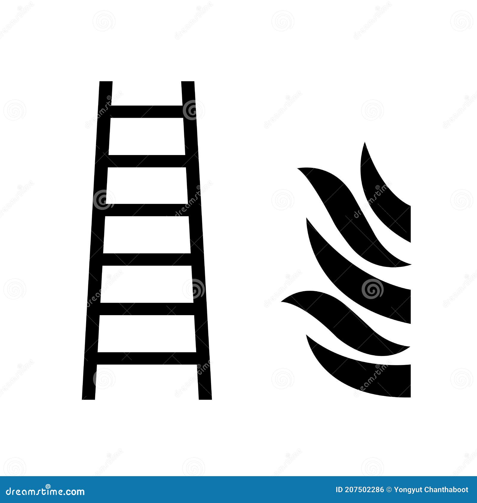 Fire Ladder Black Icon, Vector Illustration, Isolate on White ...