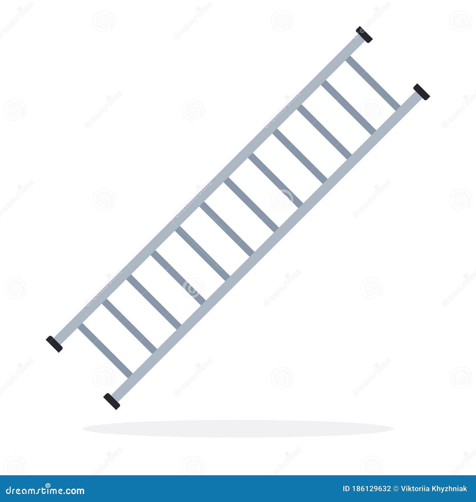 Fire Ladder Escape Flat Isolated Vector Stock Vector - Illustration of ...