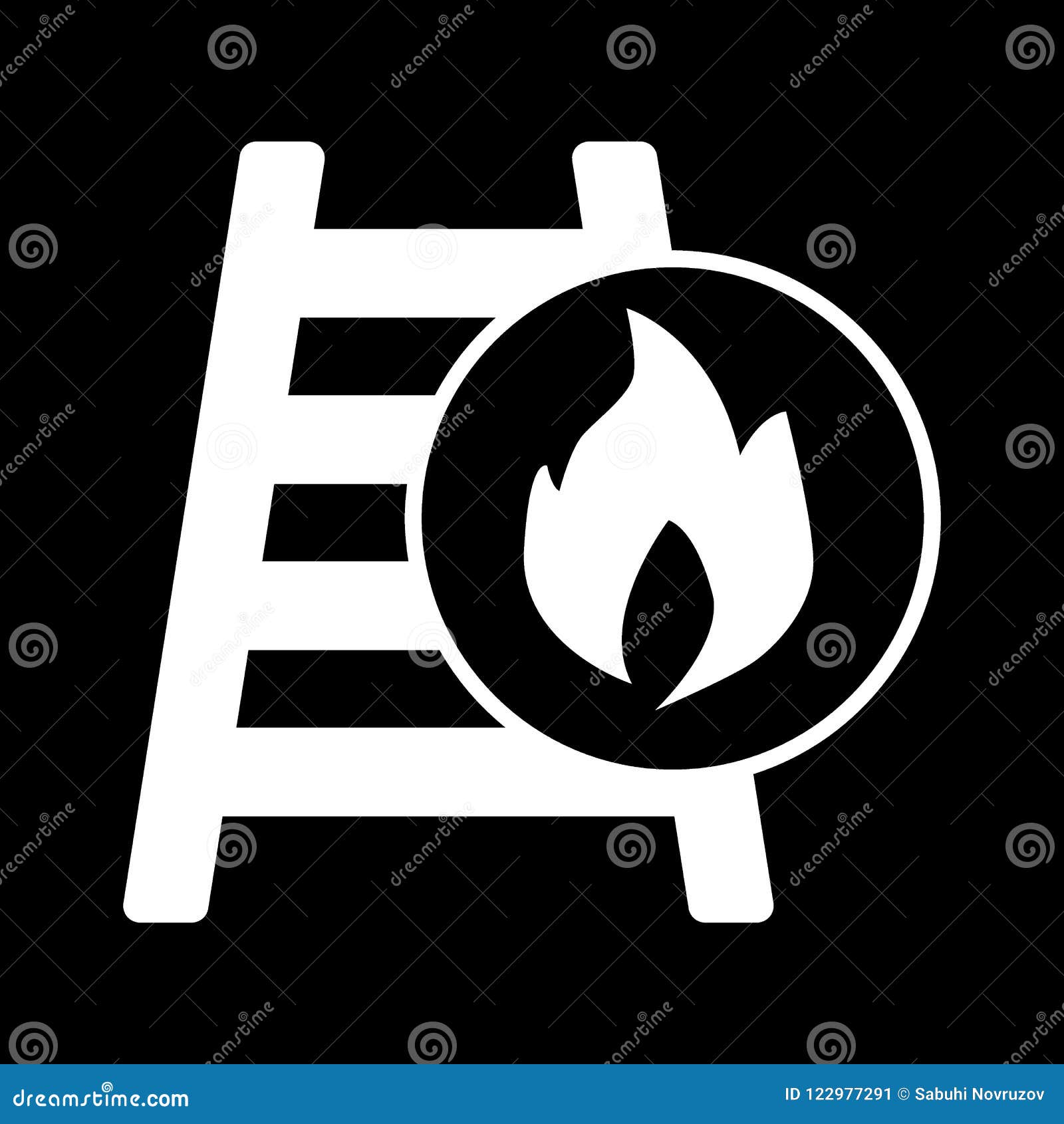 Fire Ladder, Ladder, Fire Solid Icon. Vector Illustration Isolated on ...