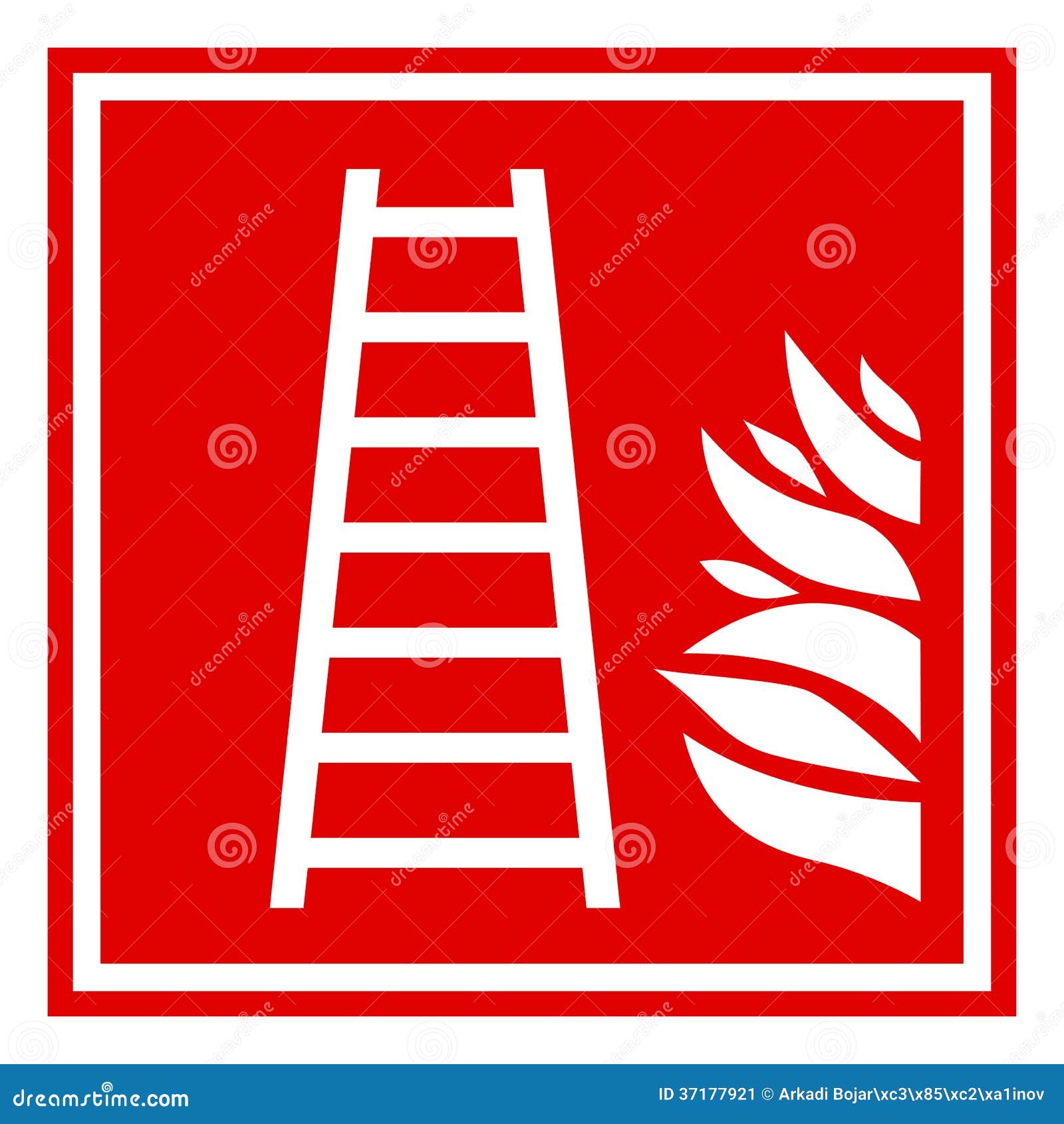 Fire ladder sign stock vector. Illustration of escape - 37177921