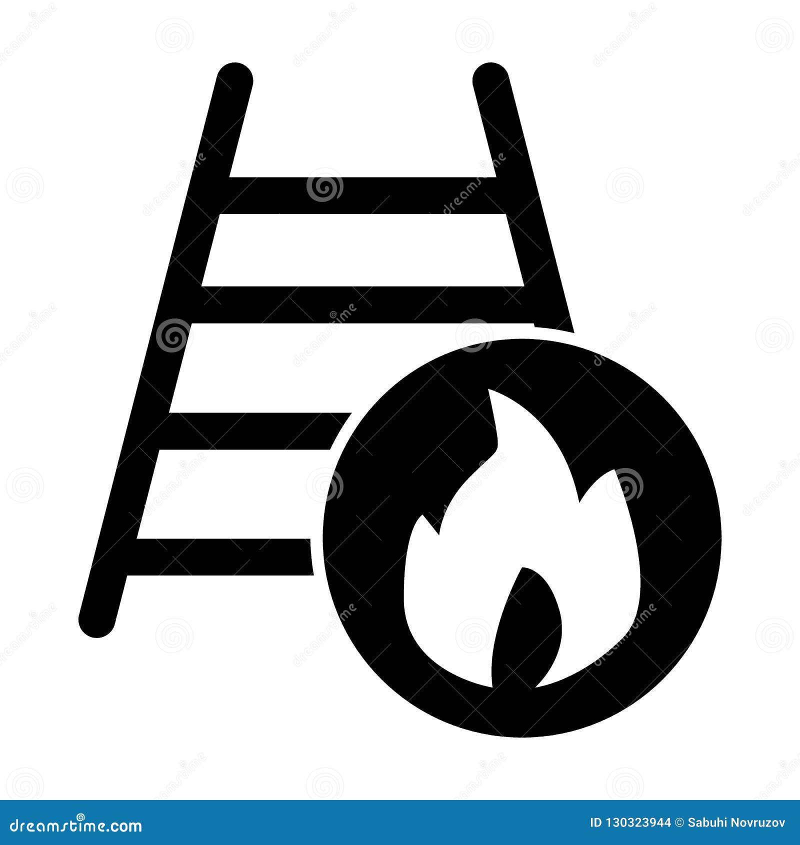 Fire Ladder Solid Icon. Fire Escape Vector Illustration Isolated on ...