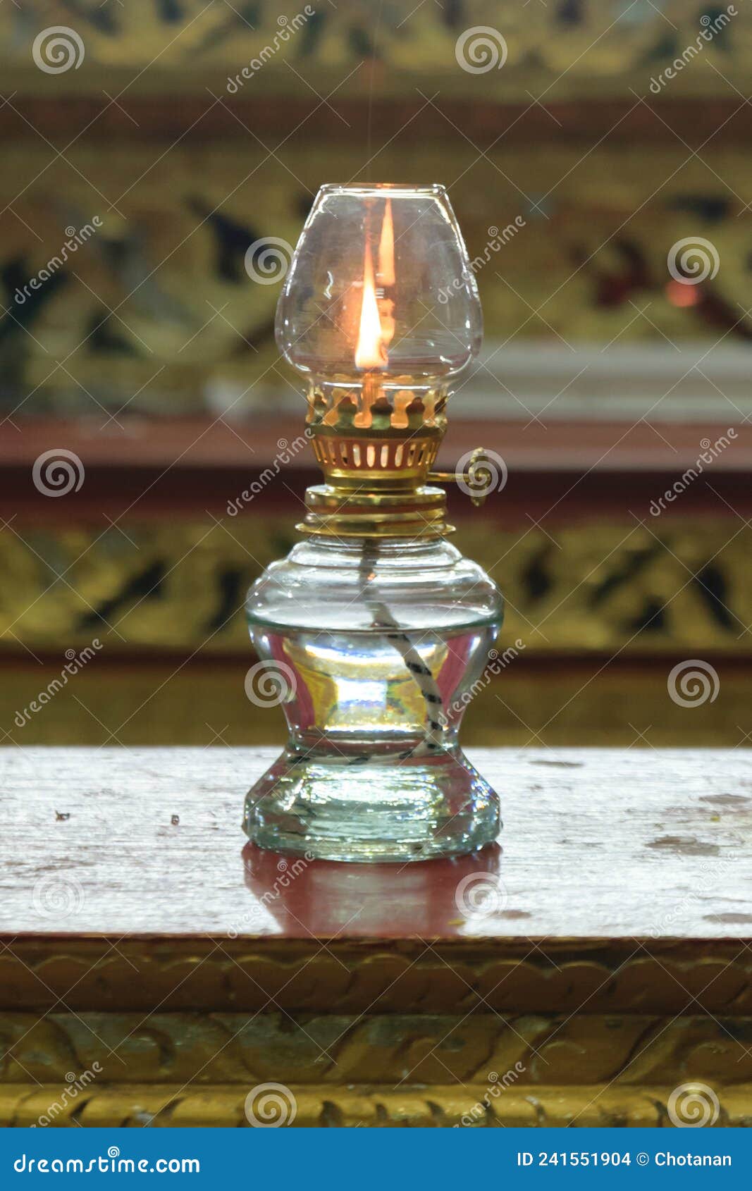 The Lit Fire In Oil Lamp In Temple. Royalty-Free Stock Photography ...