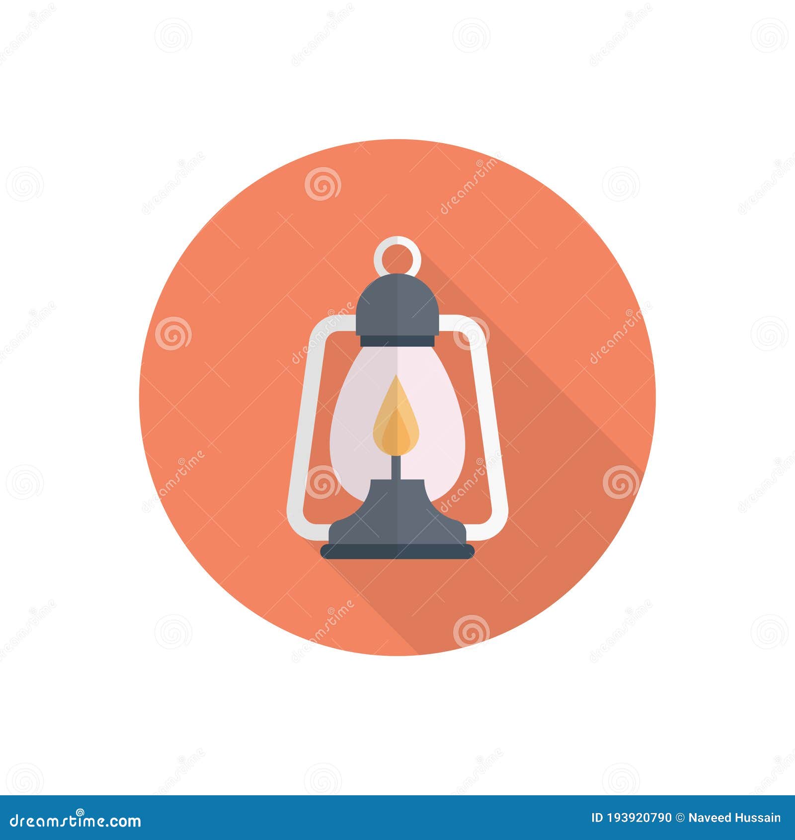 Fire lamp flat color icon stock vector. Illustration of evil - 193920790