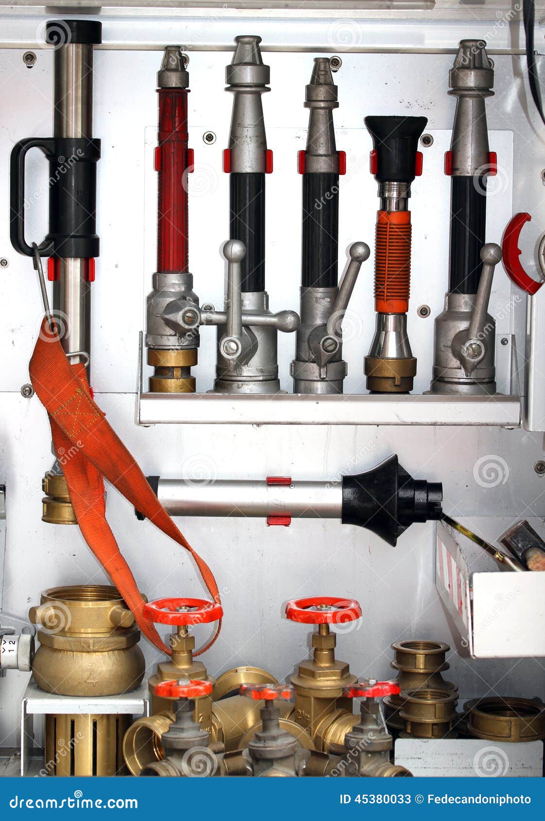 Fire Lances of Trucks of Firefighters during a Fire Drill Stock Image ...