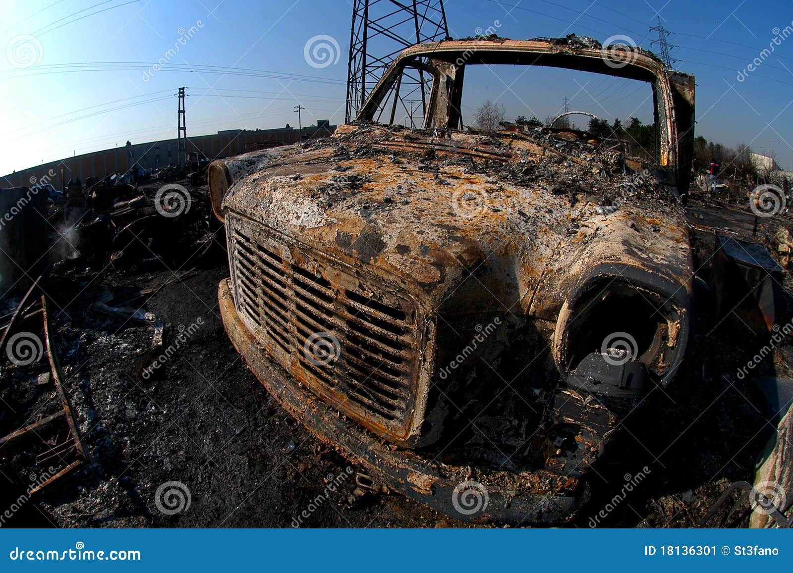 FIRE LANDSCAPE editorial photo. Image of wide, landscape - 18136301