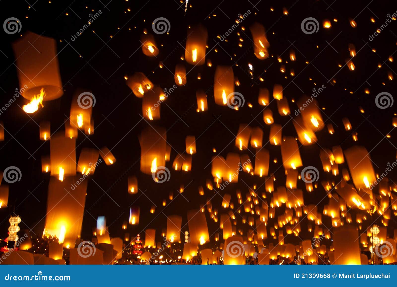Fire lantern. stock photo. Image of chiangmai, candle - 21309668