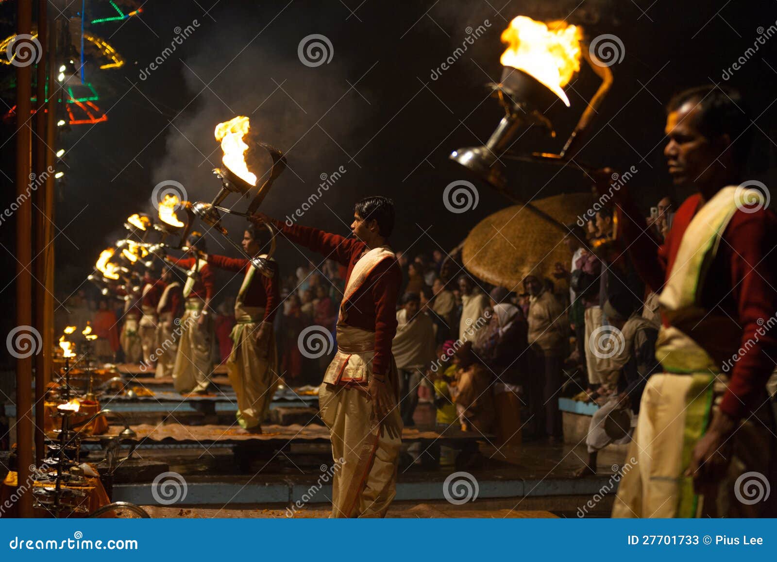 Fire Lantern Hindu Priest Pooja Prayers Varanasi Editorial Stock Photo ...