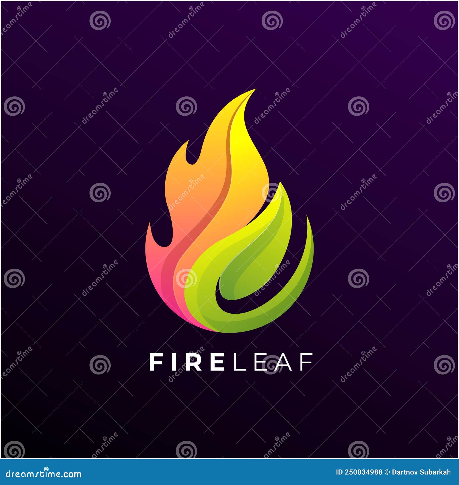 Fire leaf colorful logo stock illustration. Illustration of leaf ...