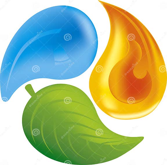 Fire, leaf, water stock vector. Illustration of leaf, ecology - 4861206