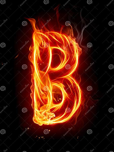 Fire letter B stock illustration. Illustration of burn - 7197600