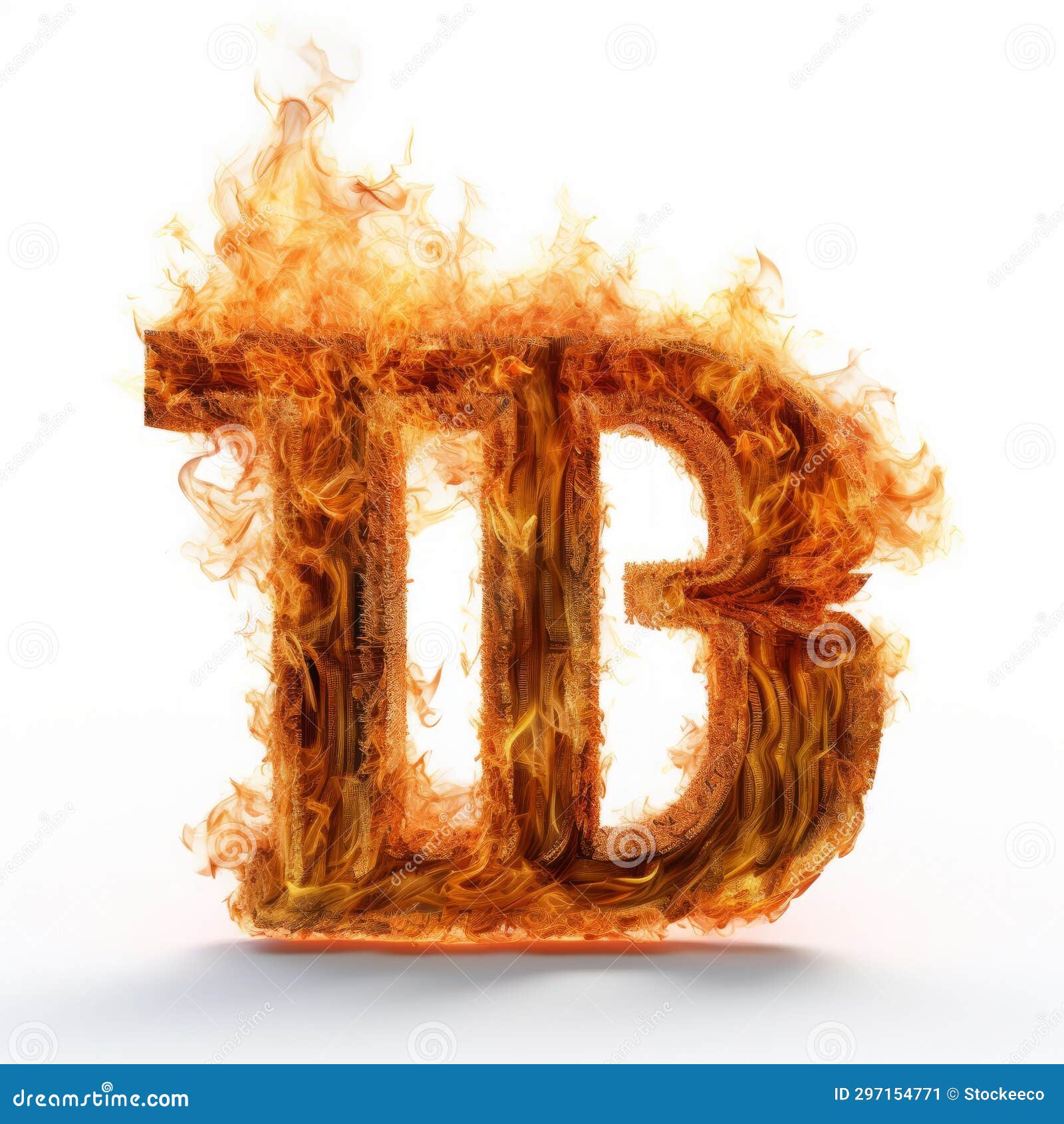 Luxury Fire Text Effect with the Letter B Symbol Stock Illustration ...