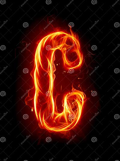 Fire letter C stock illustration. Illustration of font - 7197606