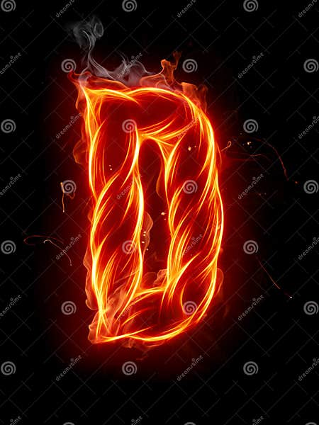 Fire letter D stock illustration. Illustration of fervent - 7197608
