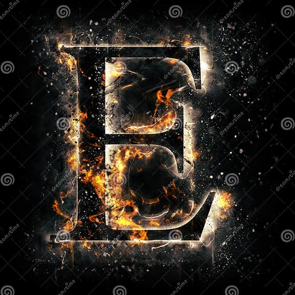 Fire letter E stock illustration. Illustration of dirty - 50681640