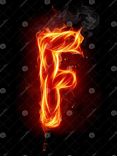 Fire letter F stock illustration. Illustration of heat - 7197619
