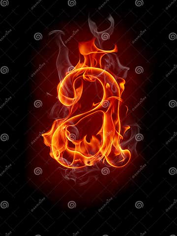 Fire Letter Isolated on Black Background Stock Illustration ...