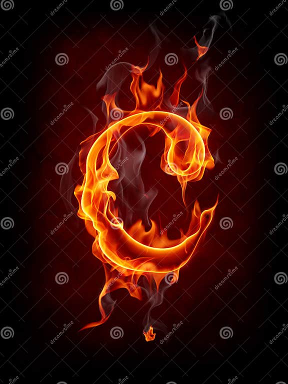 Fire Letter Isolated on Black Background Stock Illustration ...