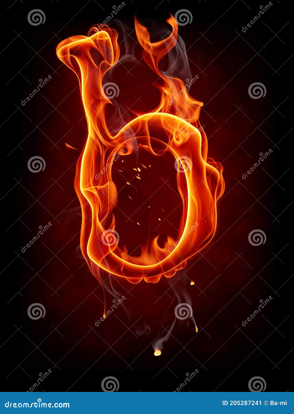 Fire Letter Isolated on Black Background Stock Illustration ...