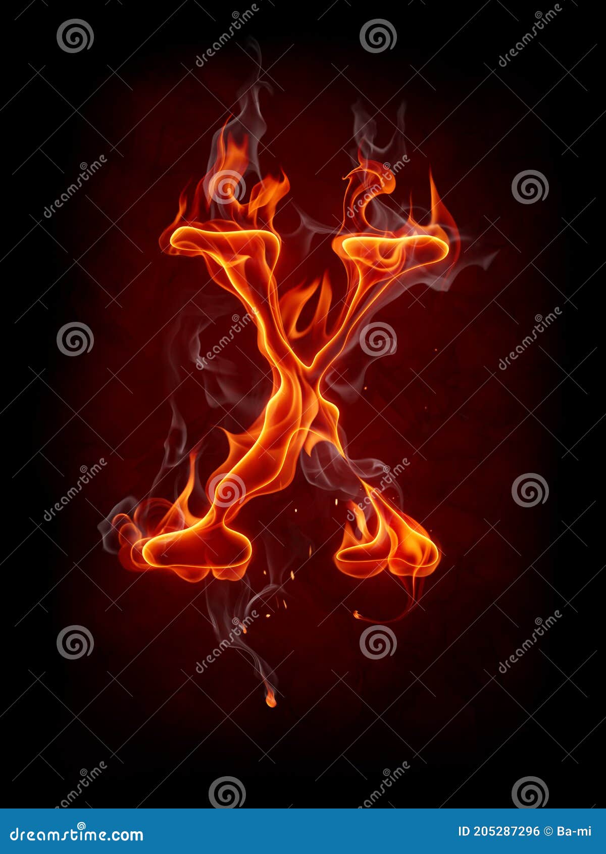 Fire Letter Isolated on Black Background Stock Illustration ...