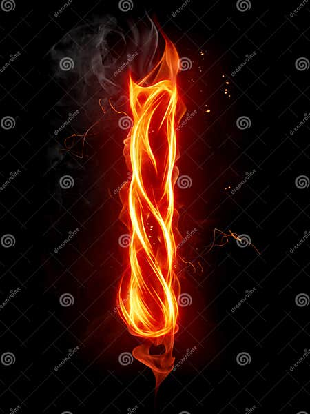 Fire letter I stock illustration. Illustration of blaze - 7197662