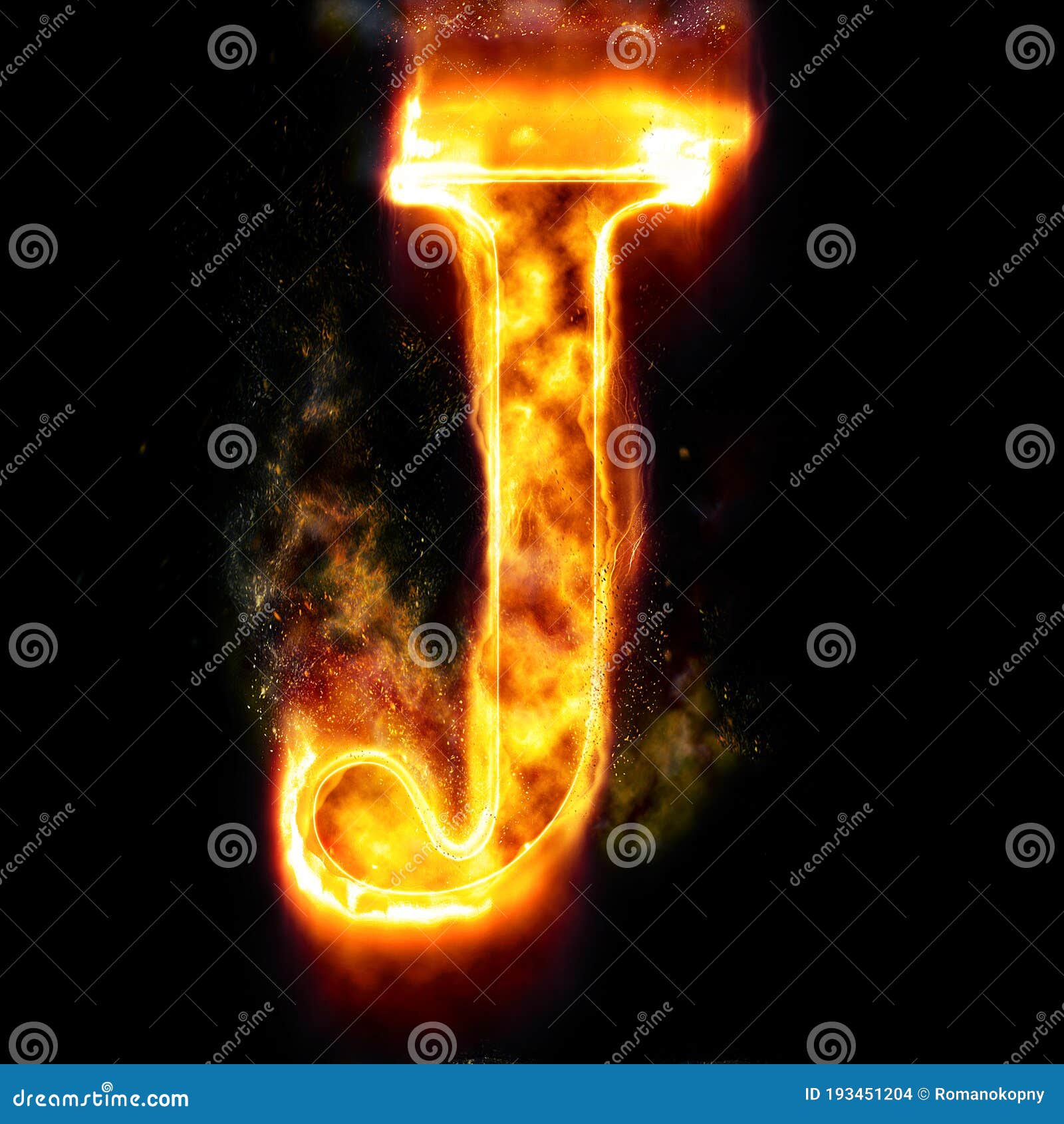 Fire letter J stock illustration. Illustration of blurry - 193451204