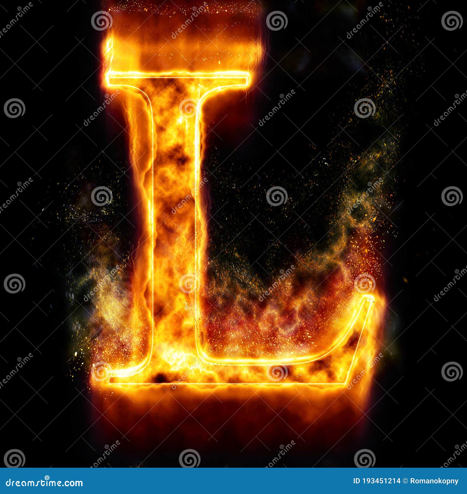 Fire letter L stock illustration. Illustration of black - 193451214