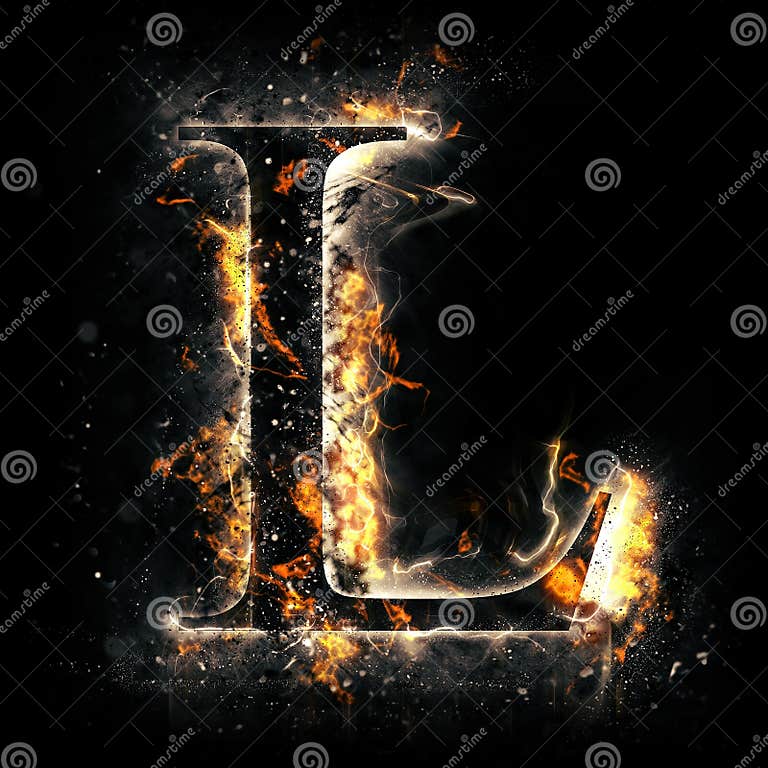 Fire letter L stock illustration. Illustration of pattern - 50681871
