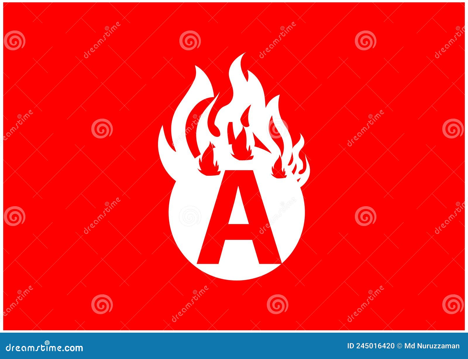 Fire a Letter Logo and Icon Design Template Stock Illustration ...