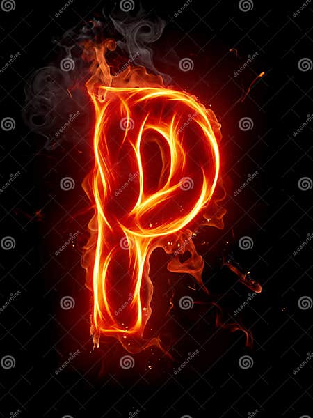 Fire letter P stock illustration. Illustration of flame - 7197691