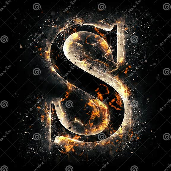 Fire letter S stock illustration. Illustration of pattern - 50682161