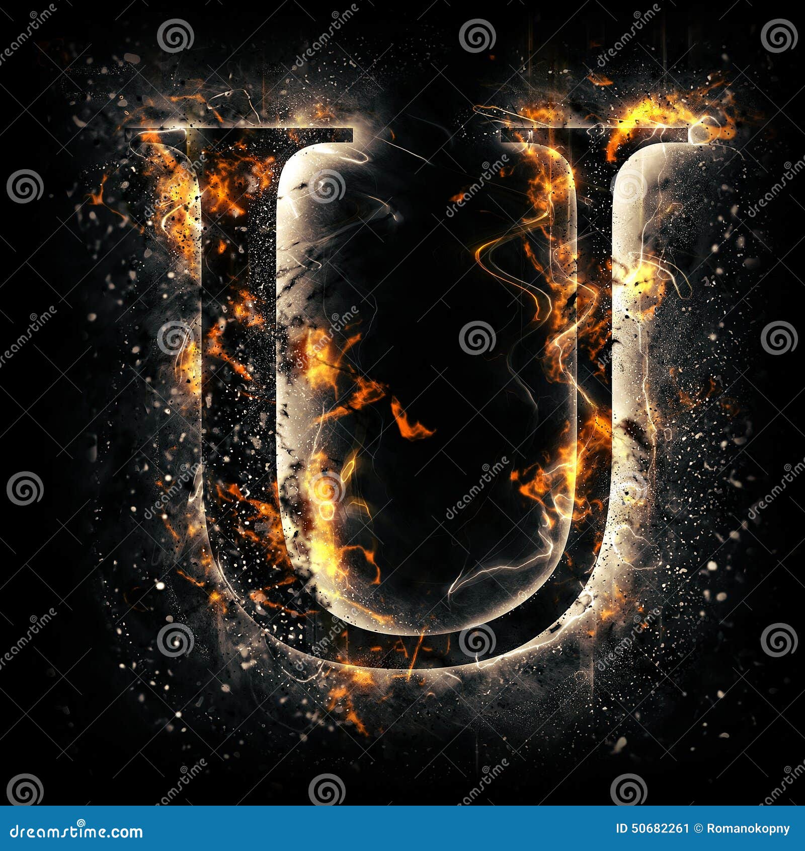 Fire letter U stock illustration. Illustration of flame - 50682261