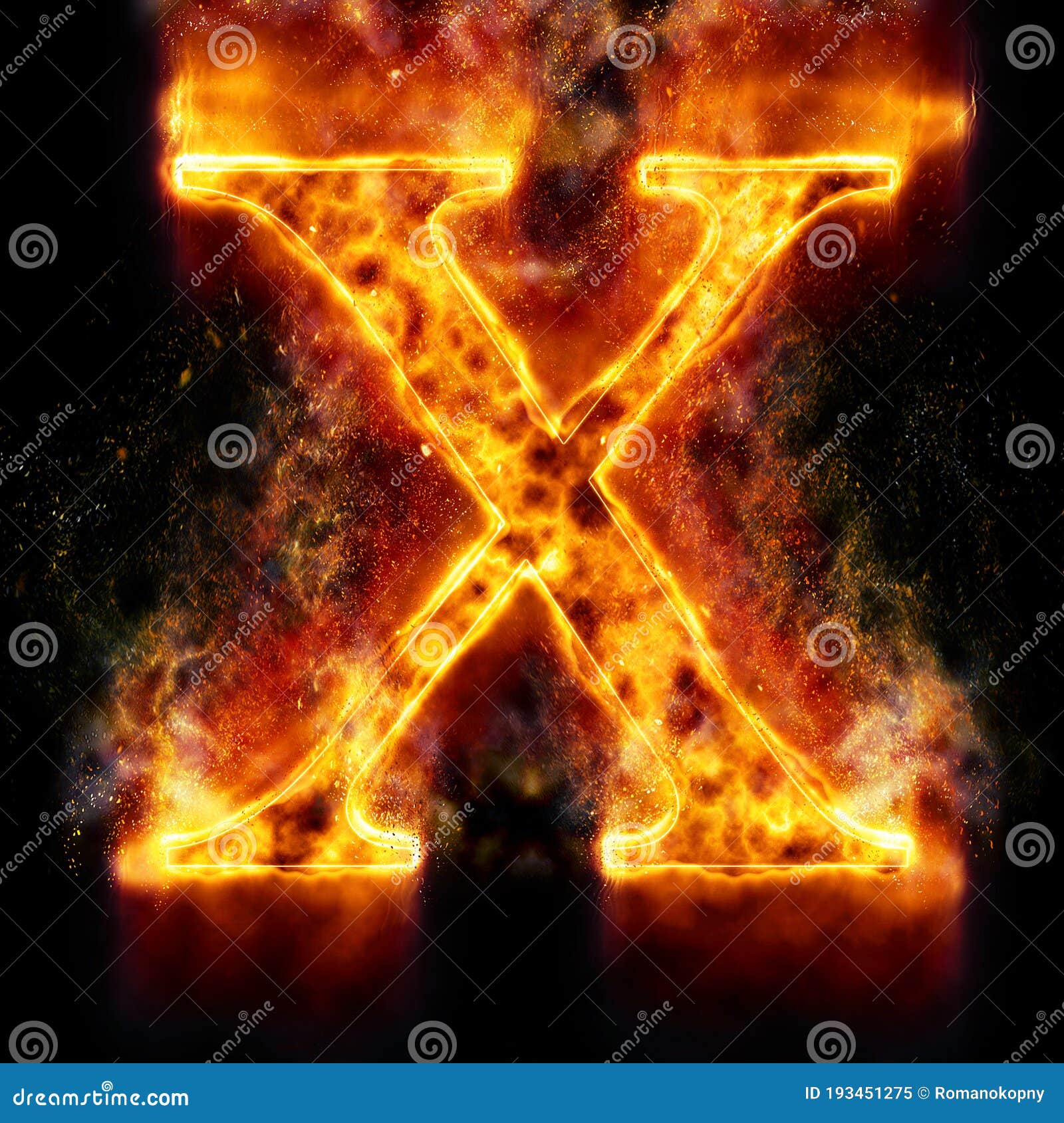 Fire letter X stock illustration. Illustration of glow - 193451275