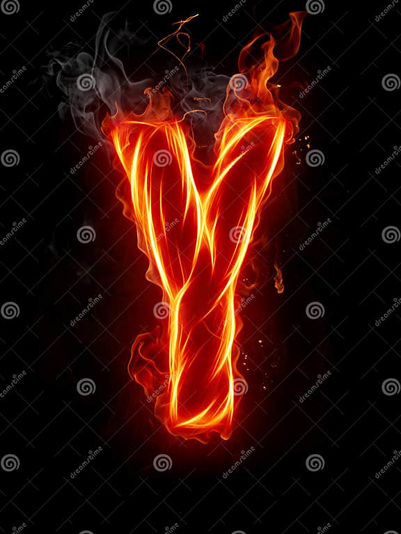 Fire letter Y stock illustration. Illustration of symbol - 7197756