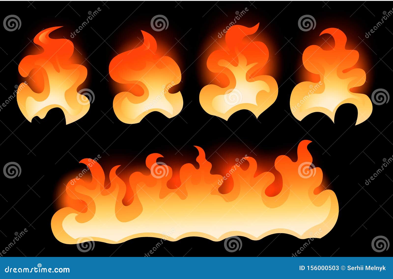 Fire light effects. stock vector. Illustration of collection - 156000503