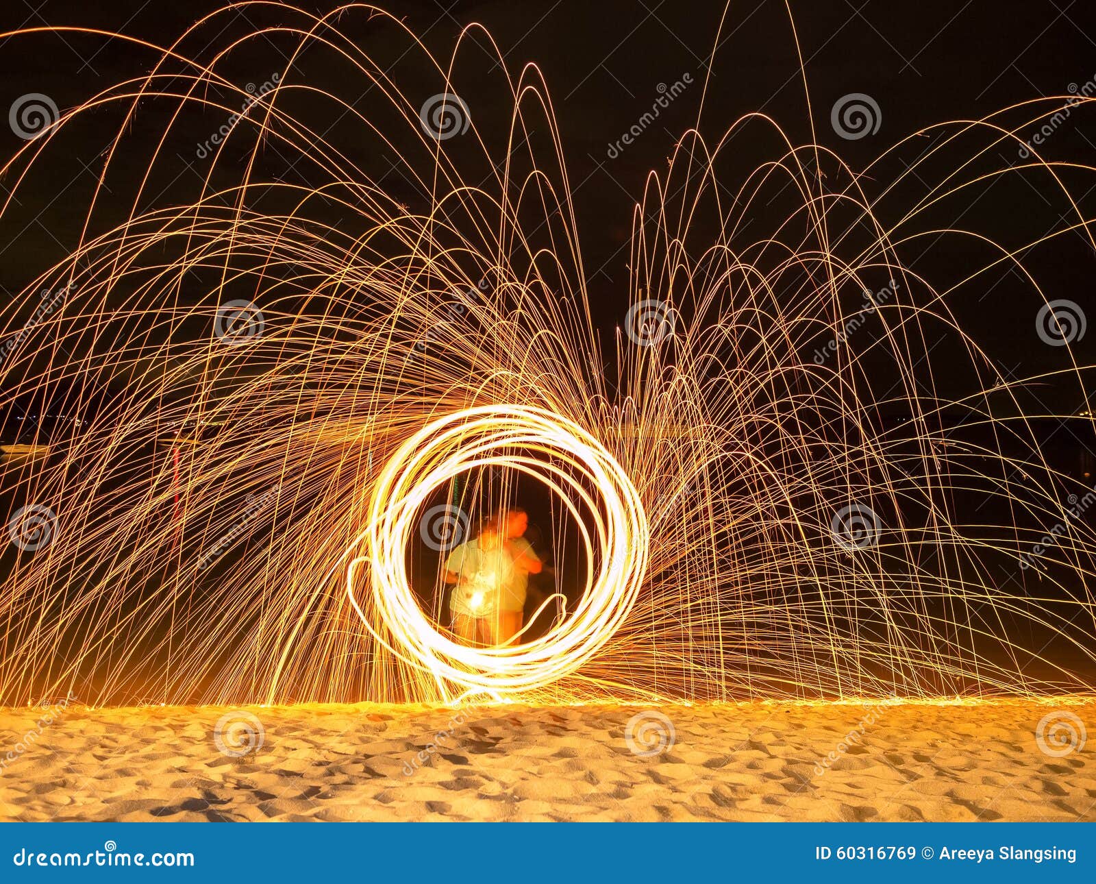 Fire Light Source Painting in the Sea Shore Stock Image - Image of ...