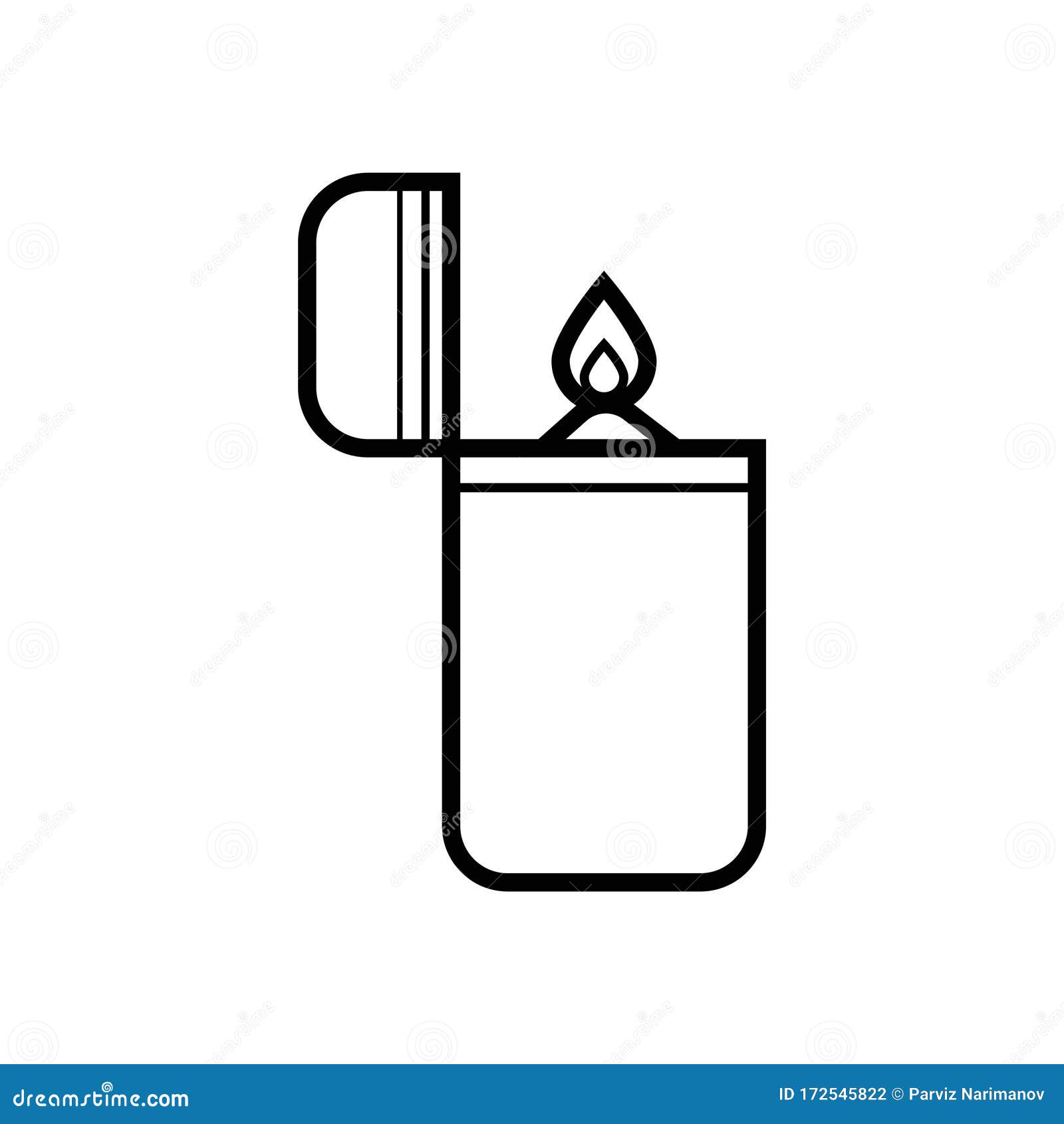 Fire Lighter Outline Icon Vector Illustration Stock Illustration ...